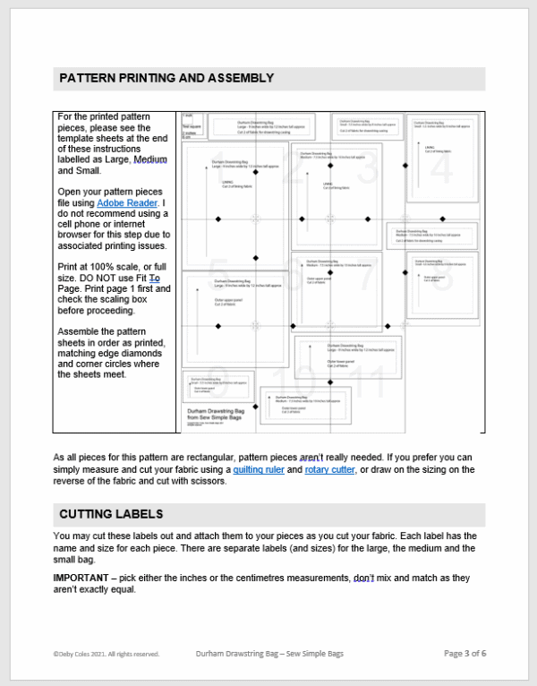 How to print a PDF sewing pattern at home – Sew Simple Bags